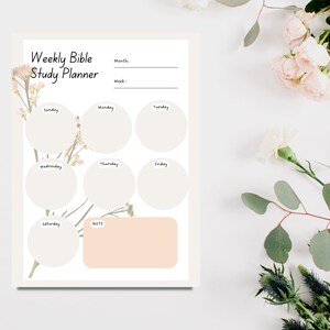 Weekly Bible Study Planner Printable – Daily Scripture, Prayer & Notes ...