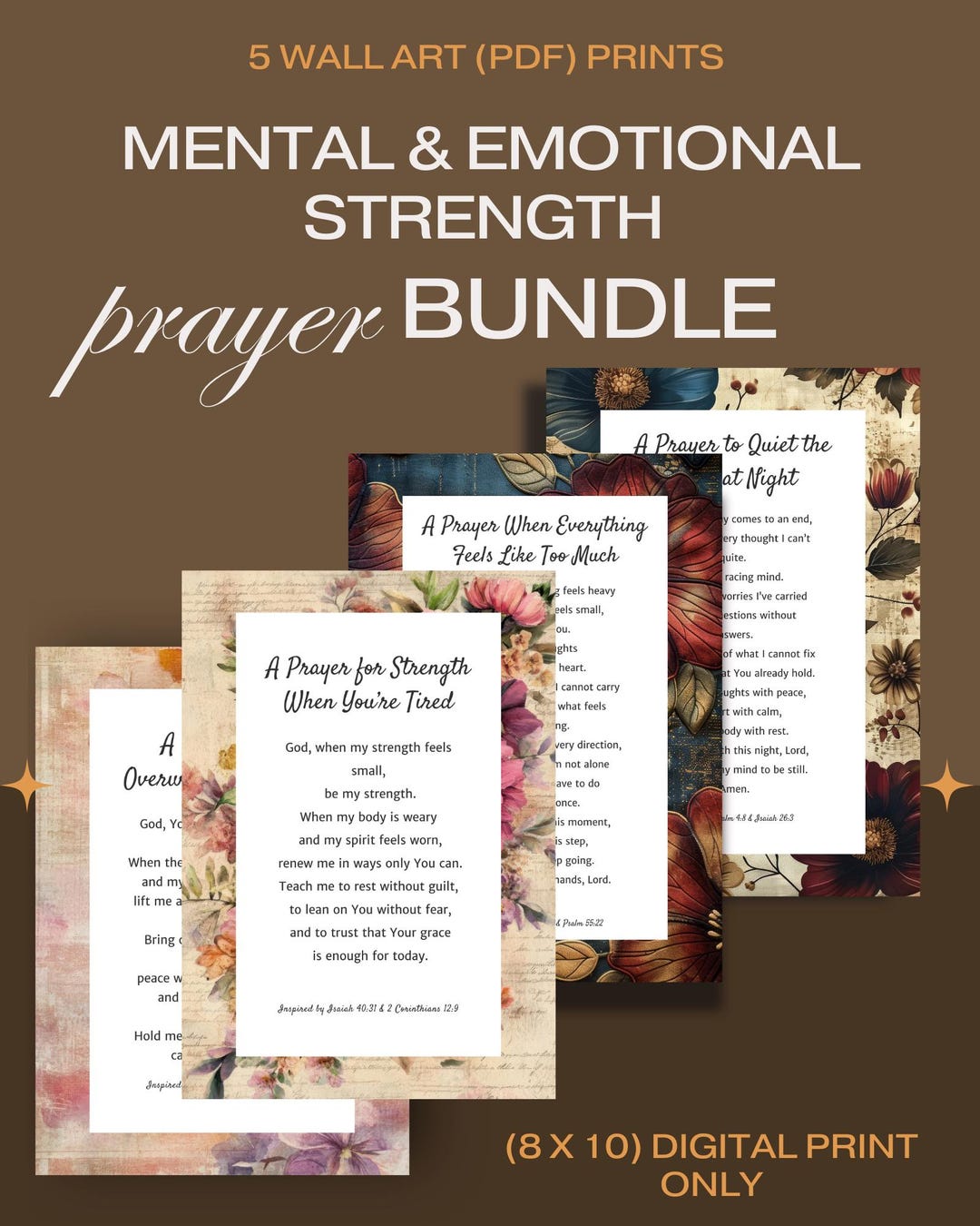 Prayer for Anxiety and Mental Health Printable, Christian Encouragement ...