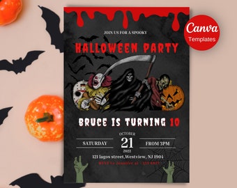 Scary Invitation Birthday - Etsy