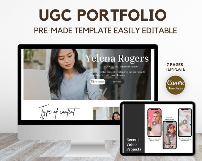 UGC Portfolio Template, Ugc Creator Template, Ugc Media Kit, Simple Ugc Portfolio, Modern Ugc ...