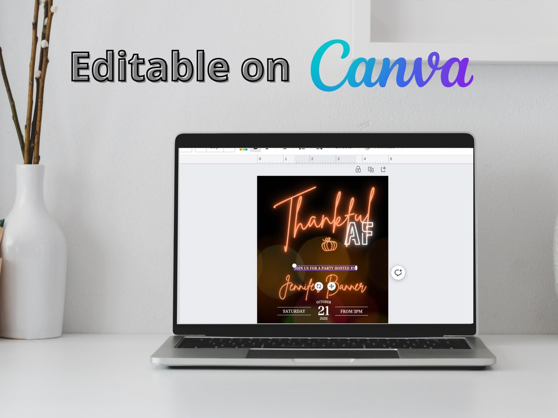 Thanksgiving Dinner Party Invitation, Digital Thanksgiving Invitation ...