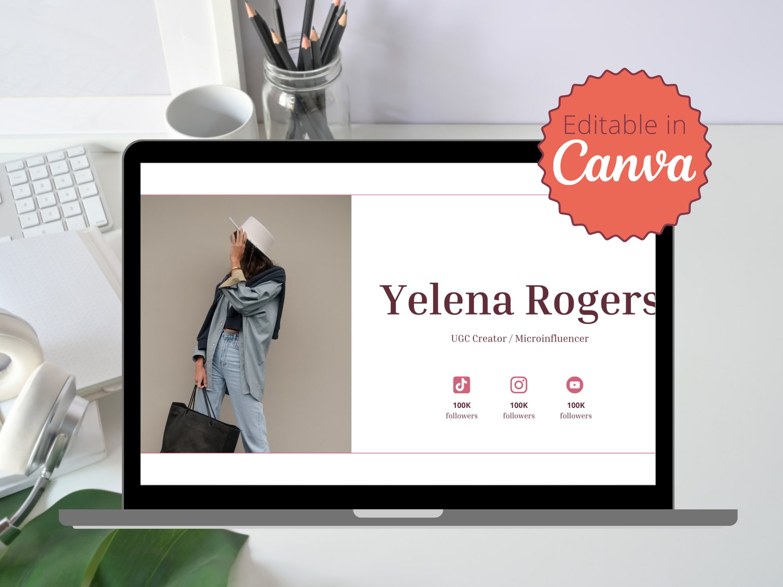 Pink UGC Template, Modern UGC Creator Portfolio, User Generated Content ...