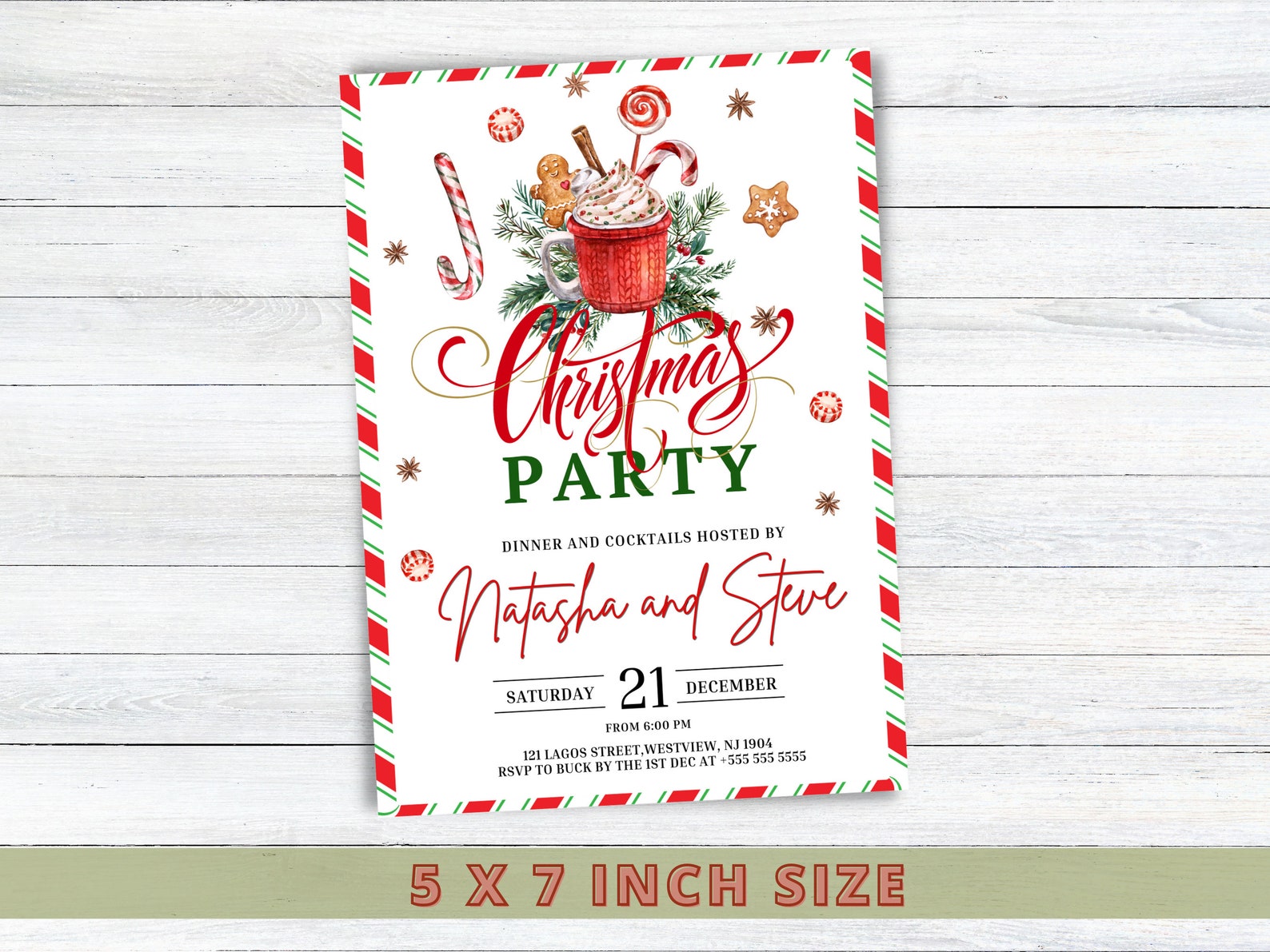 Editable Christmas Party Invitation, Christmas Party Invitations Cookie ...