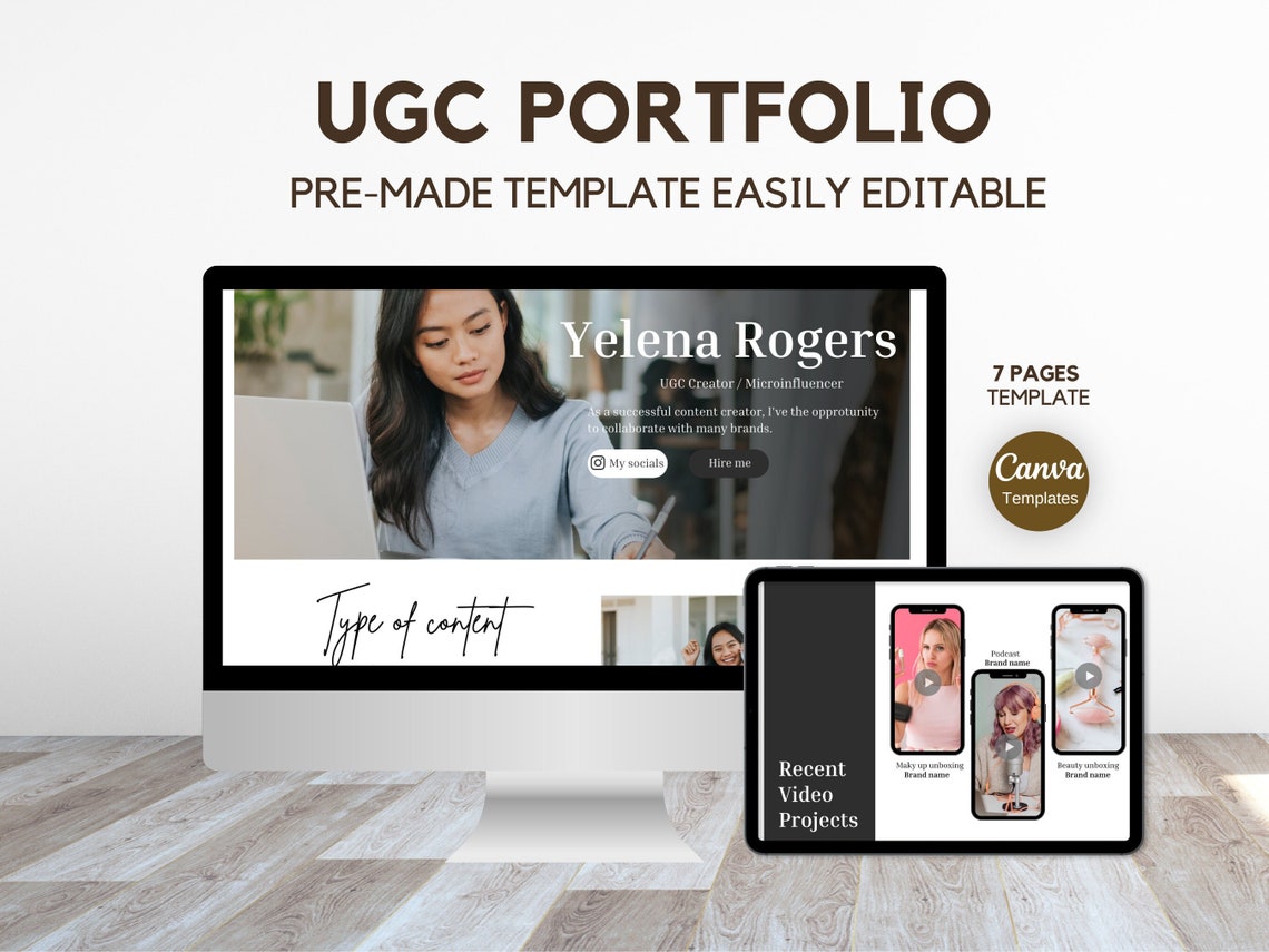 UGC Portfolio Template Ugc Creator Template Ugc Media Kit - Etsy