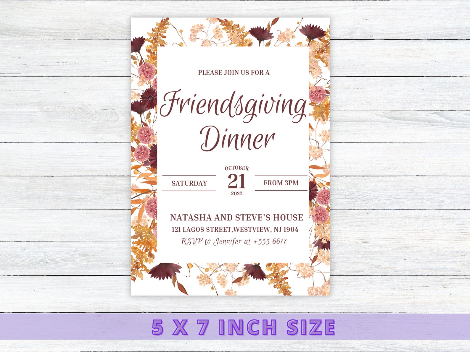 Friendsgiving Invitation Template, Digital Friendsgiving Dinner Invite ...