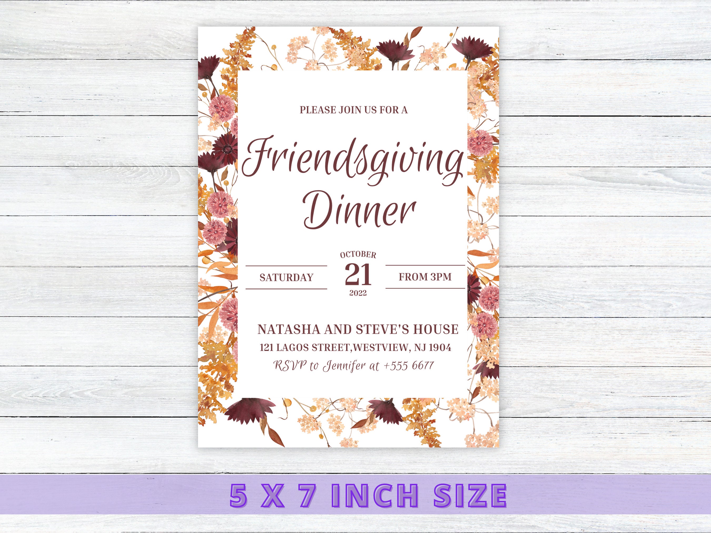 Friendsgiving Invitation Template, Digital Friendsgiving Dinner Invite ...