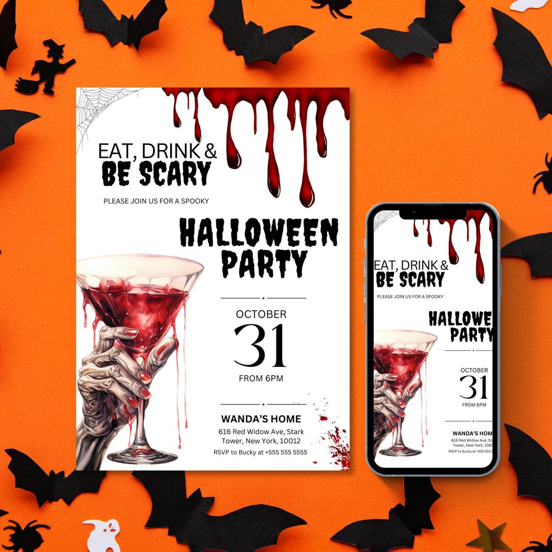 Vintage Halloween Party Invitation, Funny Adult Halloween Invite ...