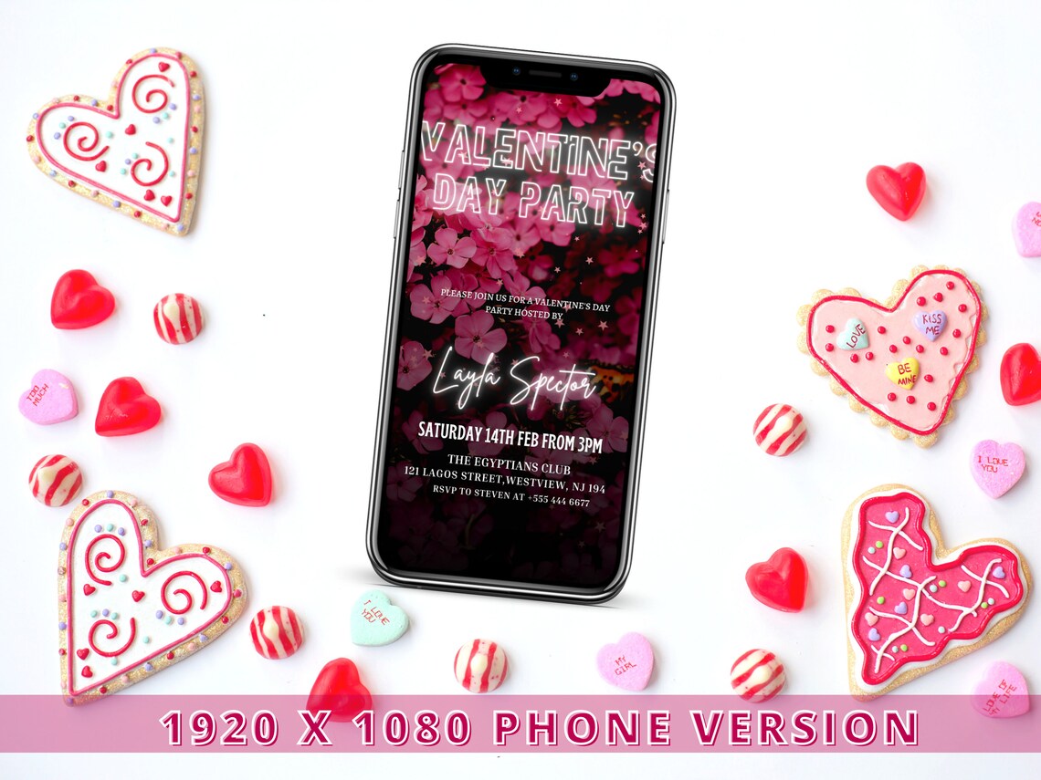 Valentine's Party Invitations, Digital Valentine's Day Party Invite ...