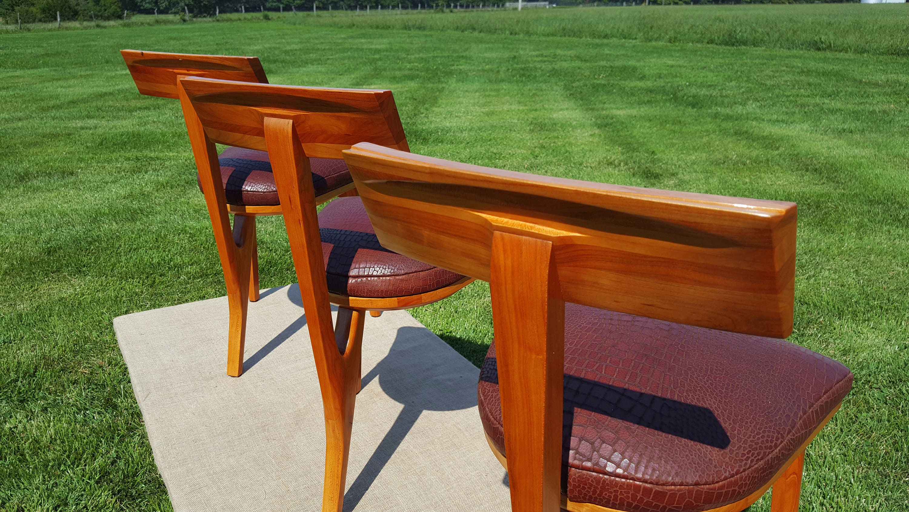 Live Edge Cherry Dining Table Round 4' Four Foot Table MCM - Etsy
