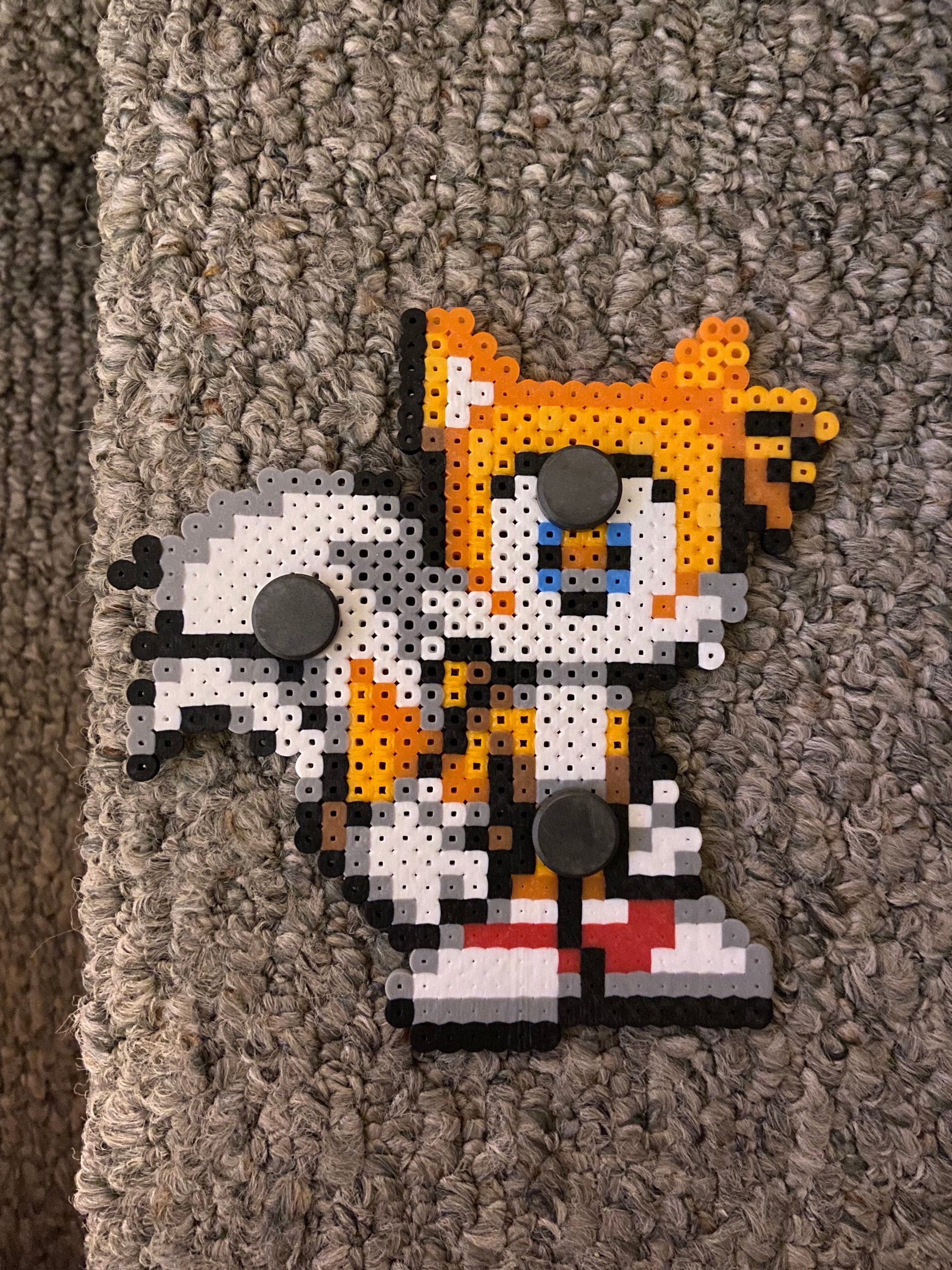Sonic the Hedgehog Tails Perler Bead Magnet - Etsy