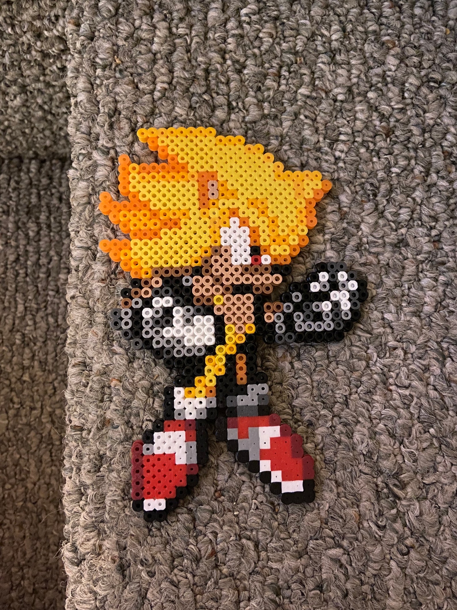 Sonic the Hedgehog Golden Sonic Perler Bead Magnet - Etsy