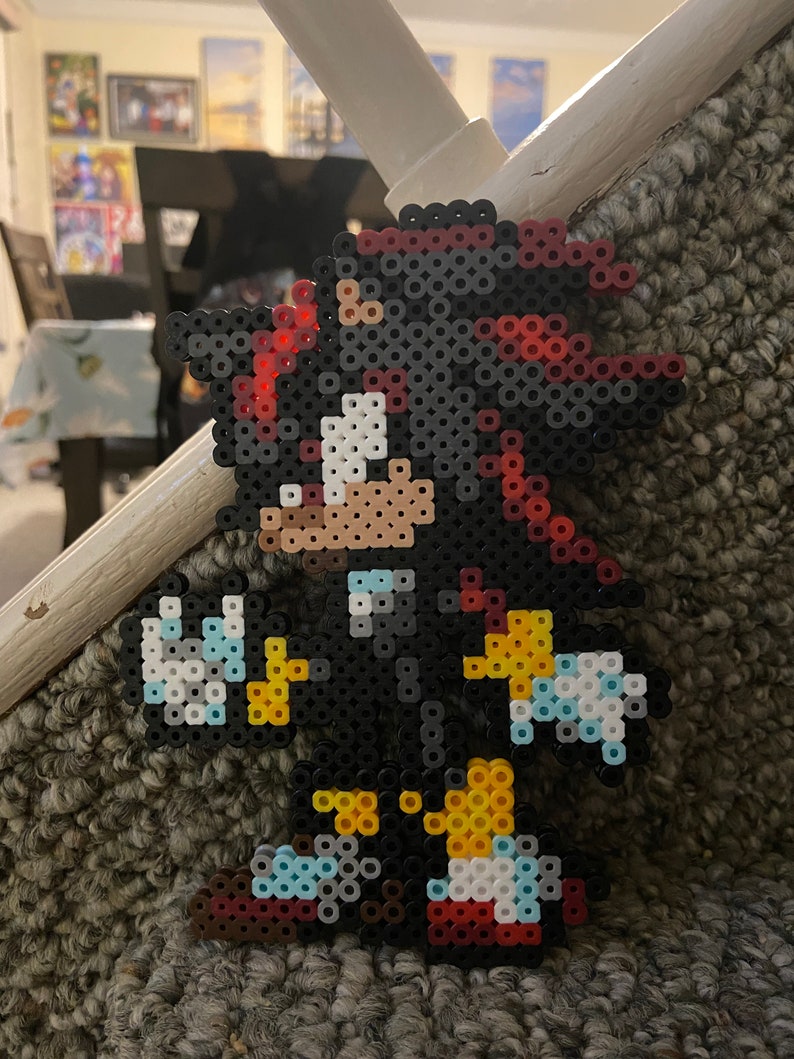 Sonic the Hedgehog - Shadow Perler Bead Magnet - Etsy