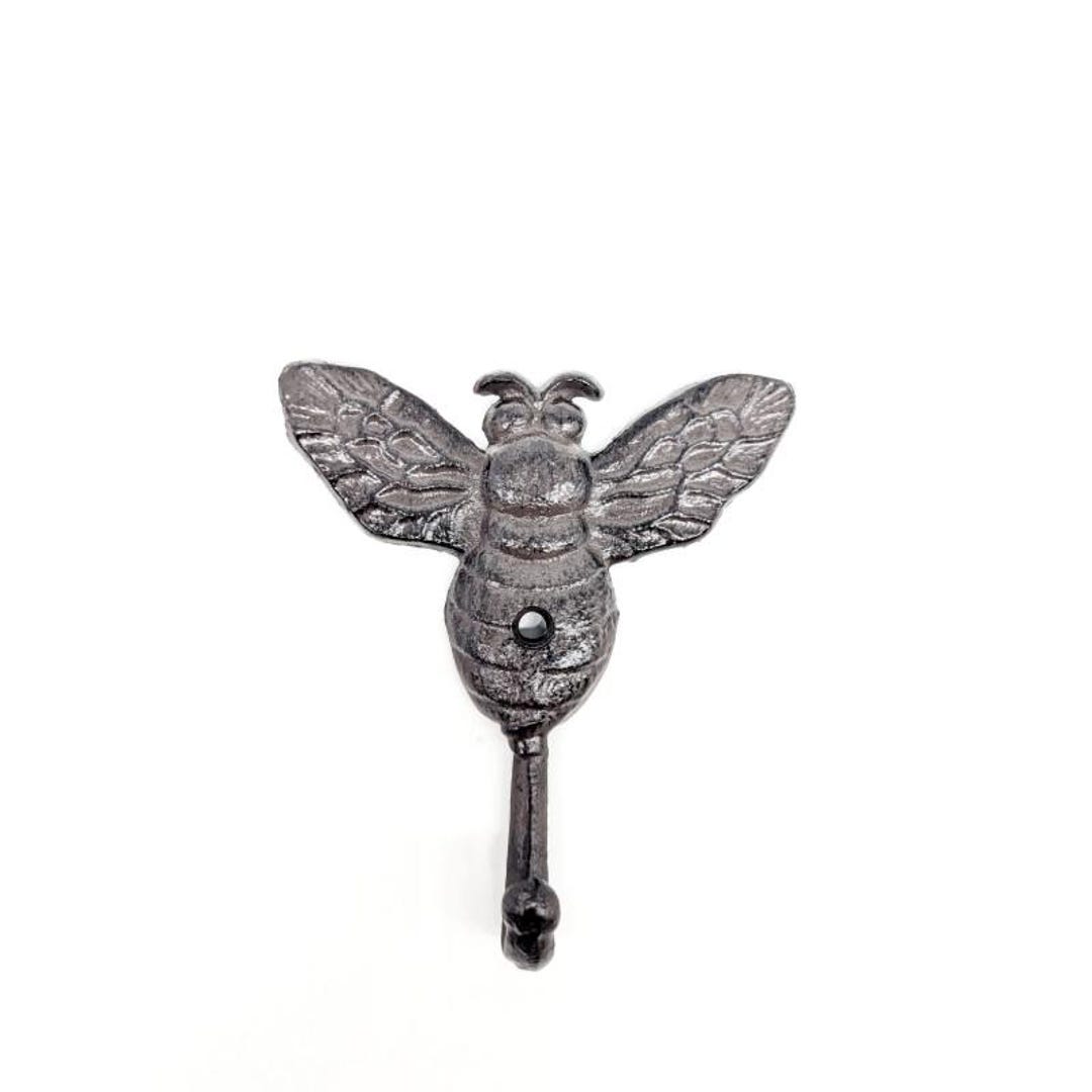 Cast Iron Bee Wall Hook | Key Rack Hanger | Hook | Insect Wall Decor ...