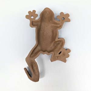 Cast Iron Animal Wall Hook | Rustic Brown Lizard, Frog, Dragonfly Key ...