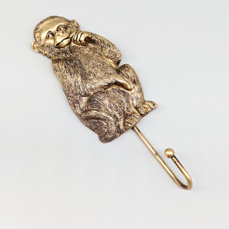 Golden Monkey Wall Hook | Resin Key Rack Hanger | Monkey Gifts - Etsy