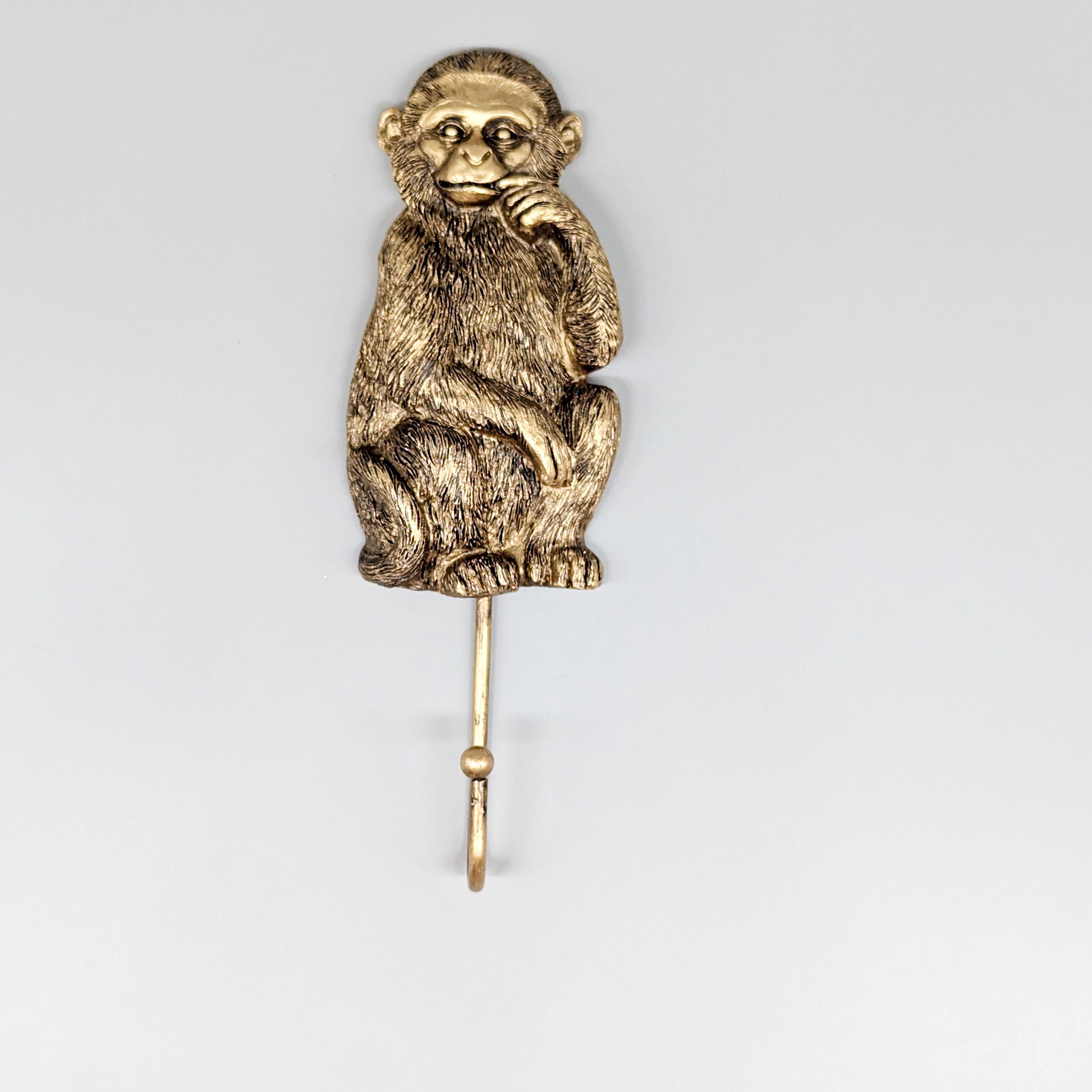 Golden Monkey Wall Hook | Resin Key Rack Hanger | Monkey Gifts - Etsy