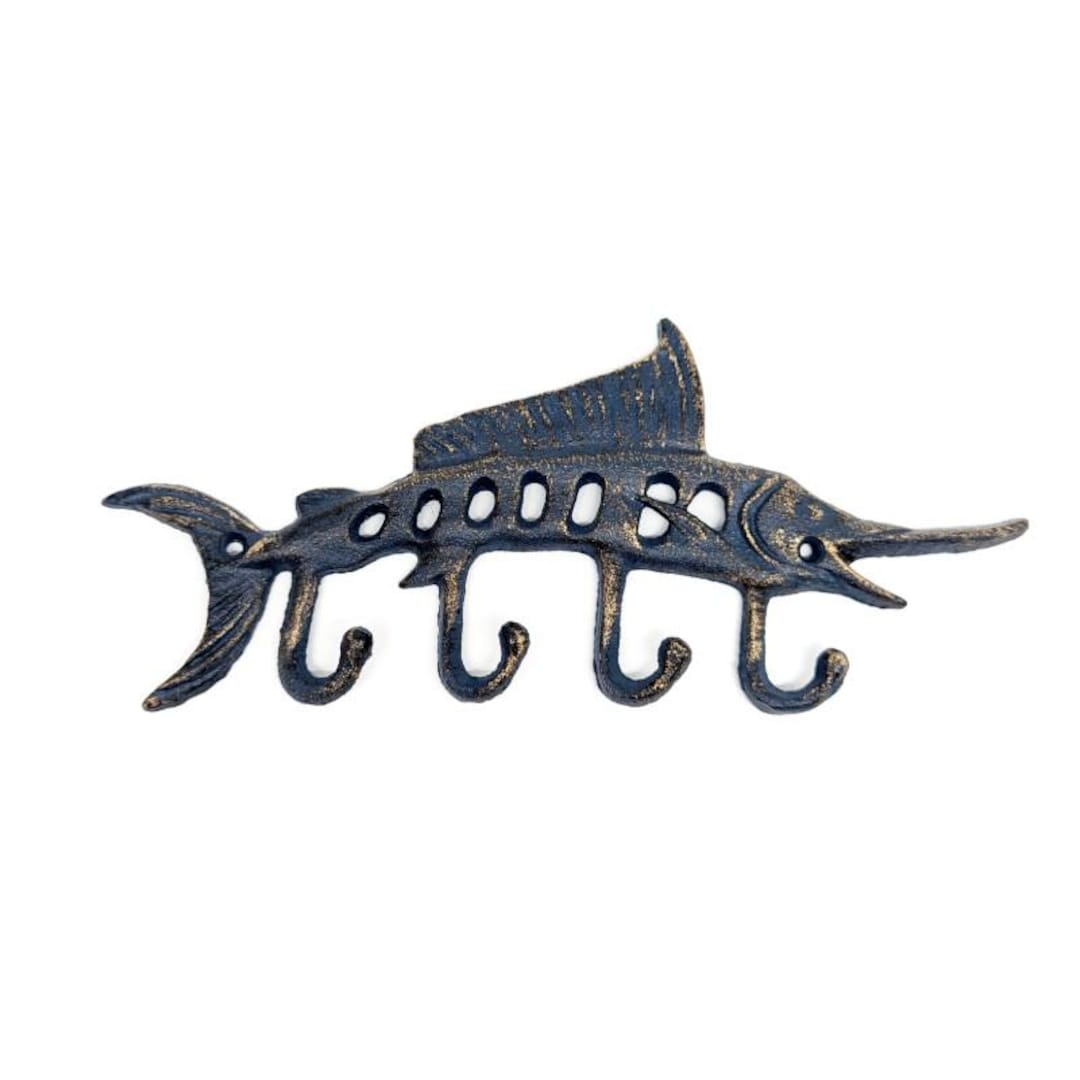 Swordfish Wall Hook | Rustic Cast Iron Key Hanger - Etsy