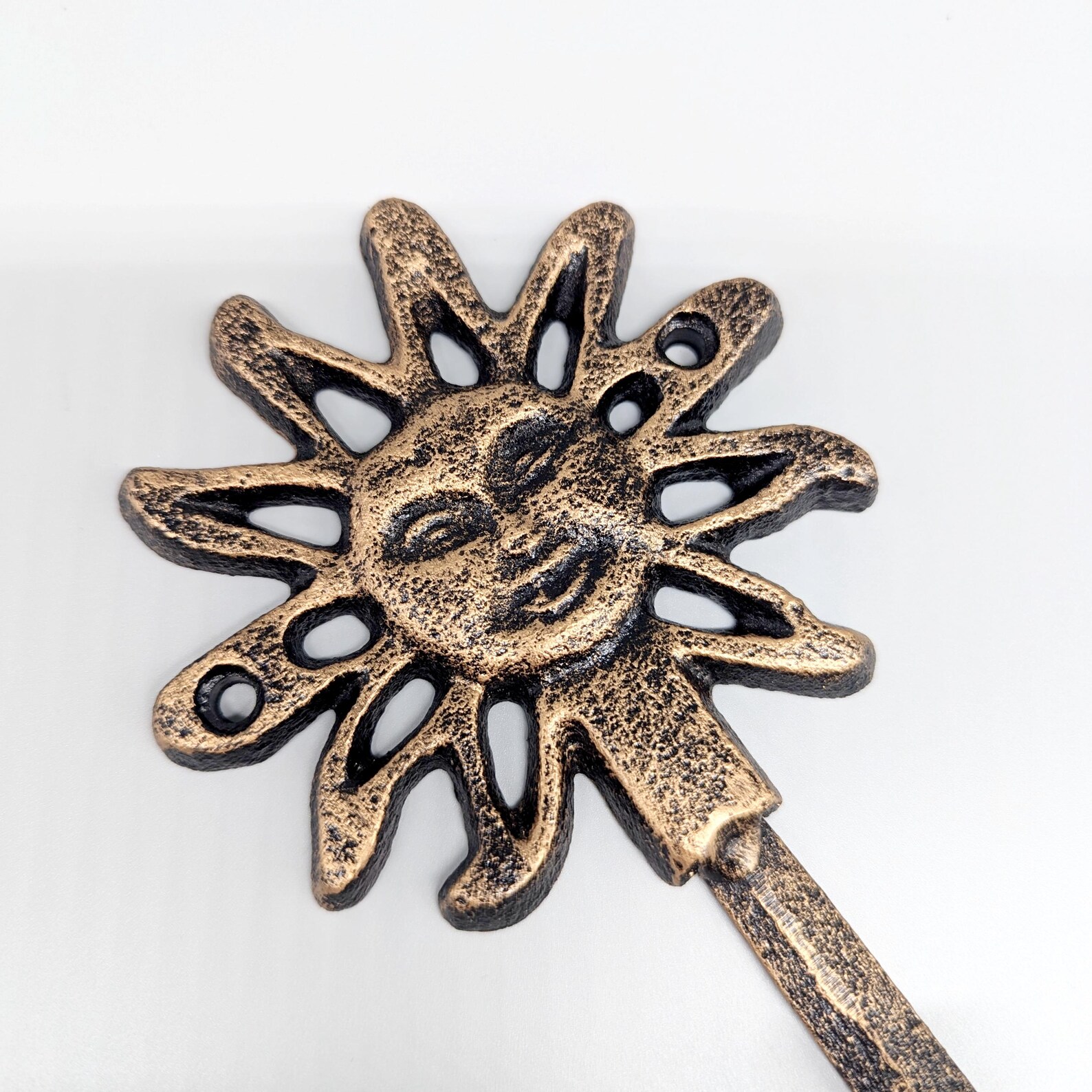 Sun & Moon Metal Wall Hook | Rustic Gold Celestial Decor | Entry Hook ...