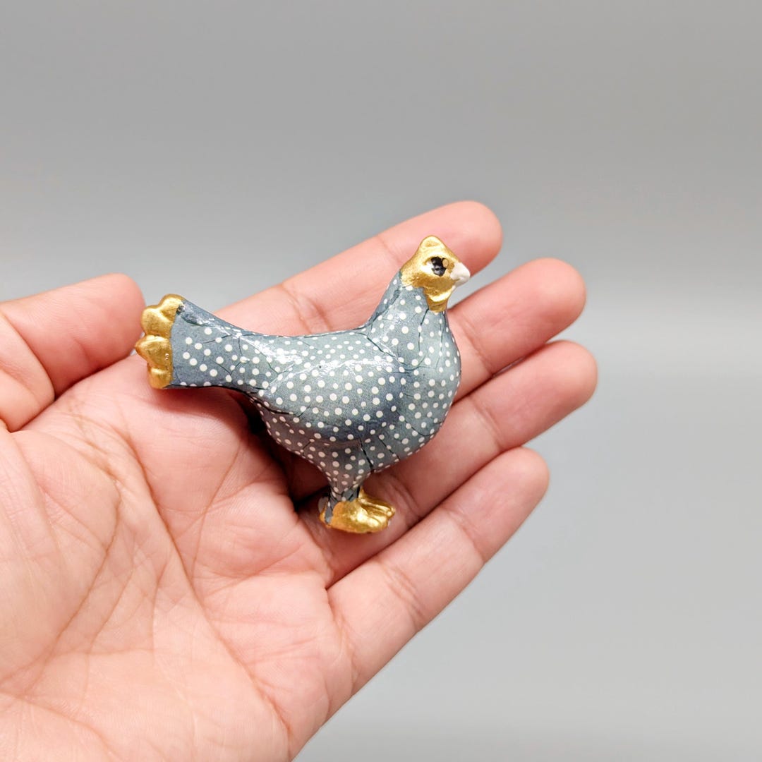 Blue Polka Dot Chicken Knob - Resin Drawer Pull - Farmhouse Decor - Etsy