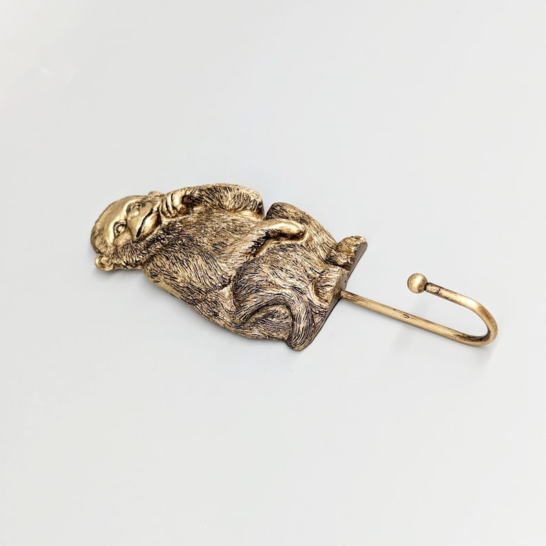 Golden Monkey Wall Hook | Resin Key Rack Hanger | Monkey Gifts - Etsy