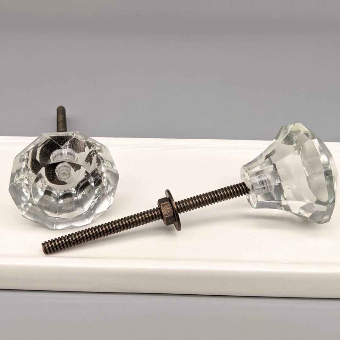 Clear Glass Crystal Knob | Cabinet Drawer Handle | Kitchen Door Knob - Etsy