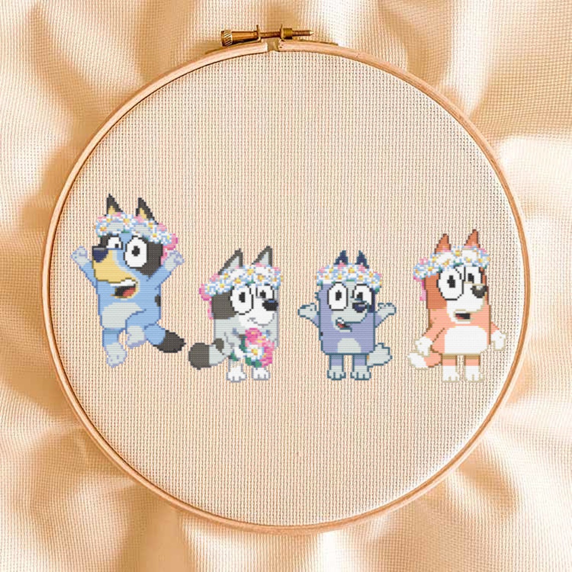Flower Girls Easy Bluey Inspired Cross Stitch Pattern - Instant ...