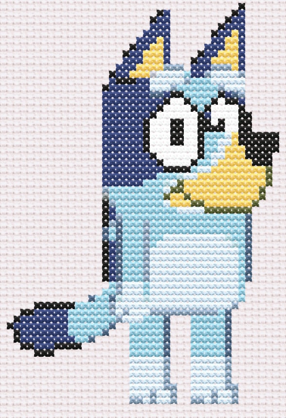 Bluey Small Easy Cross Stitch Pattern - Instant Download - Etsy