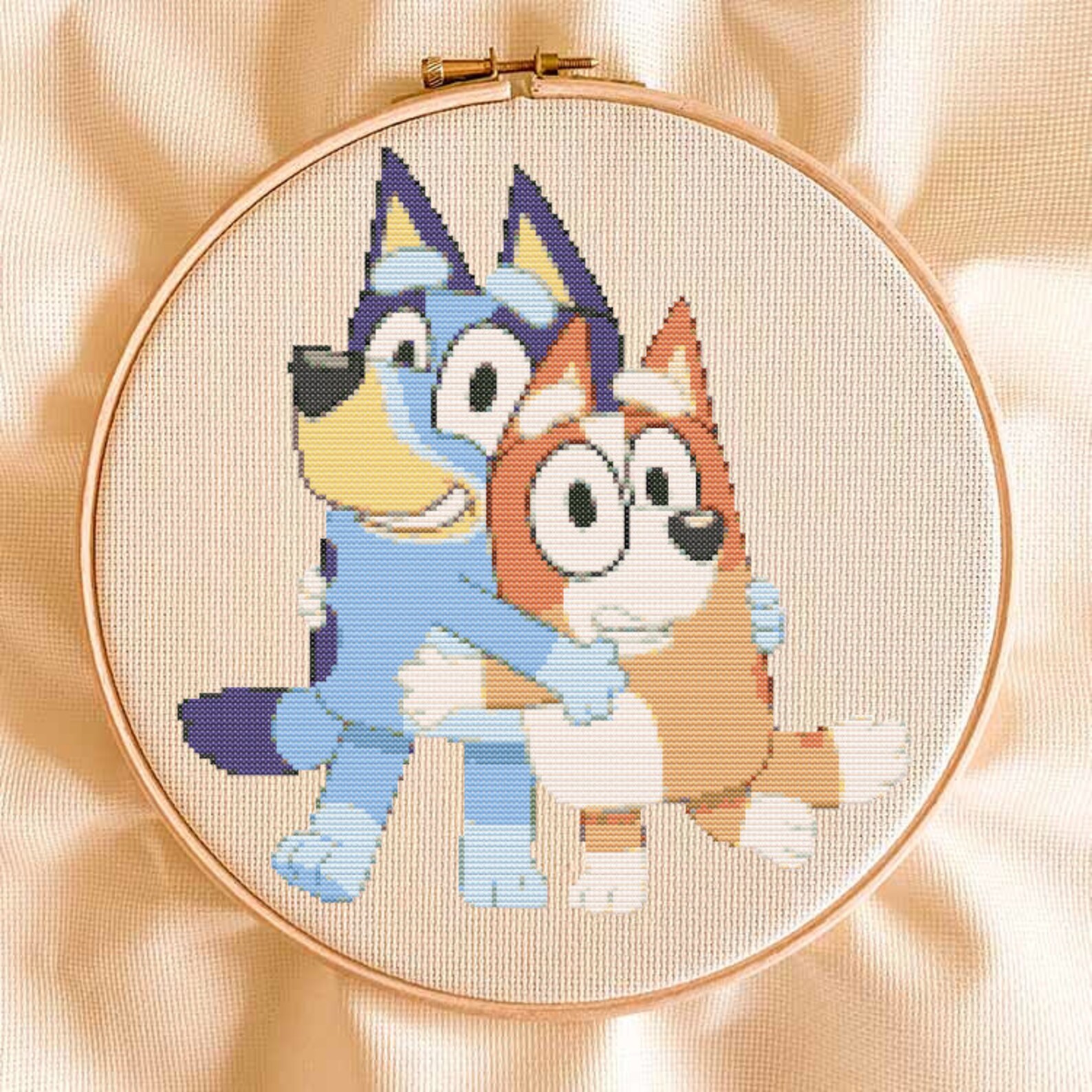 Bluey and Bingo Heeler Easy Bluey Inspired Cross Stitch Pattern Instant ...
