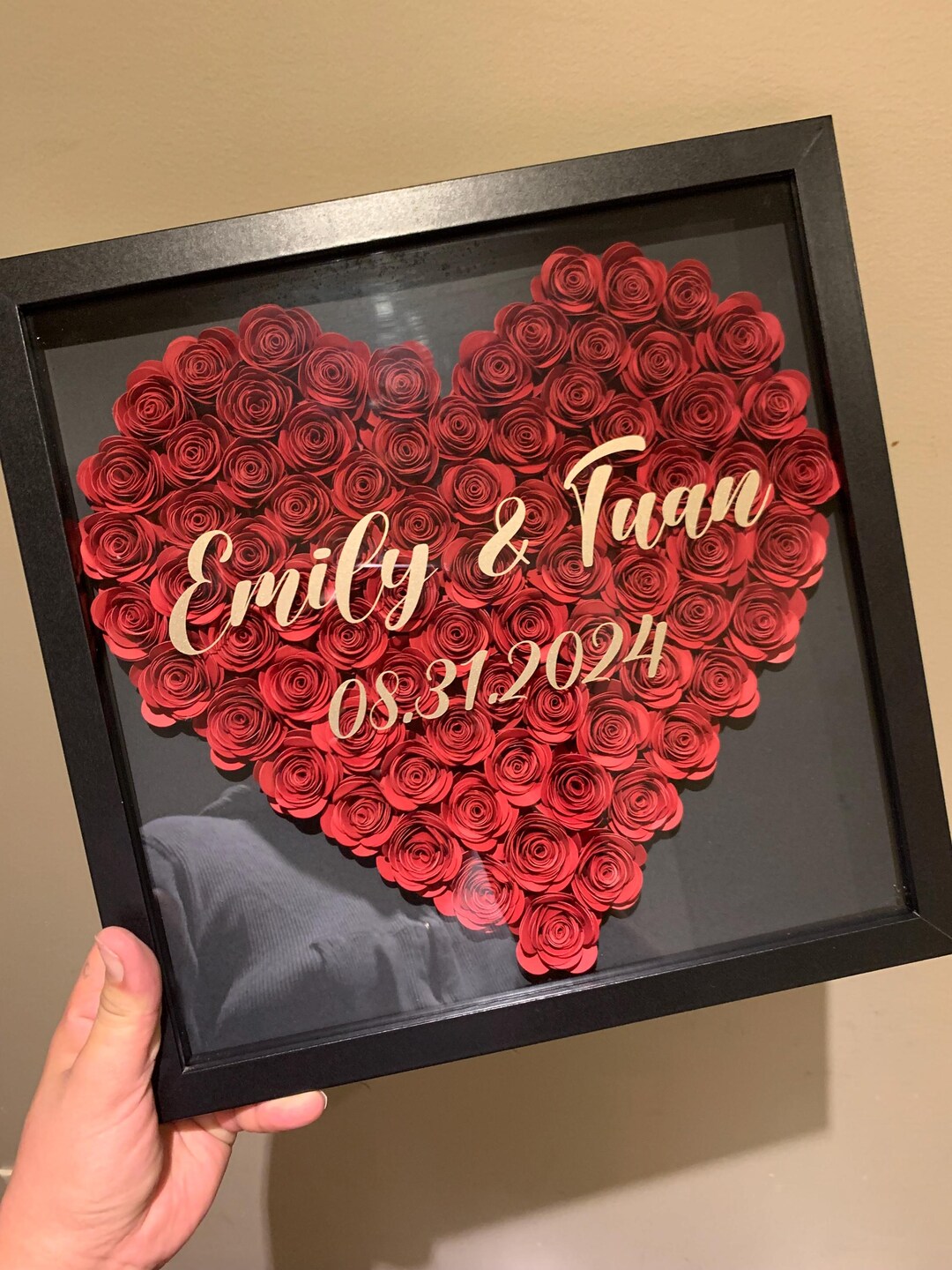 Custom Floral Shadow Box Perfect Gifts Wedding Gift Birthday Gift Home ...