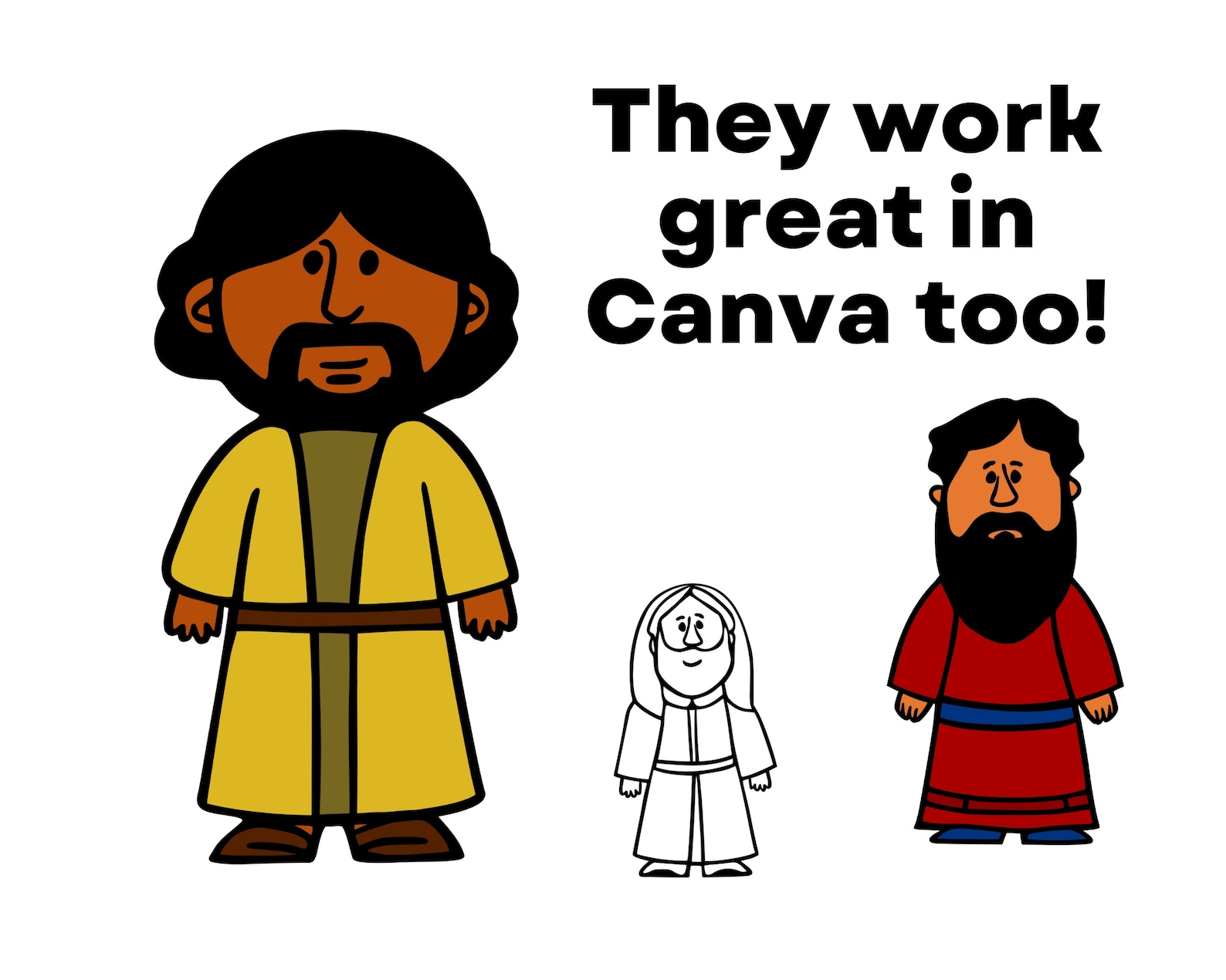 Bible Story Characters PNG Clip Art Pack for Sunday School and VBS ...