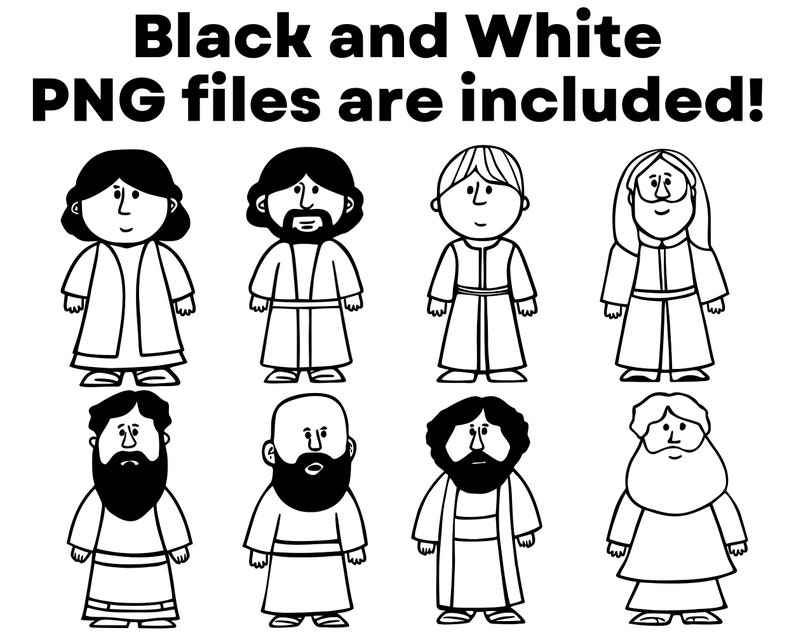 Bible Story Characters PNG Clip Art Pack for Sunday School and VBS ...