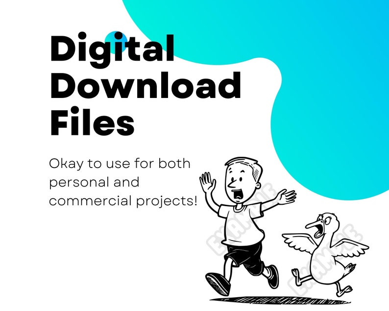 Angry Goose Chasing Man Clip Art Instant Digital Download SVG EPS PNG ...