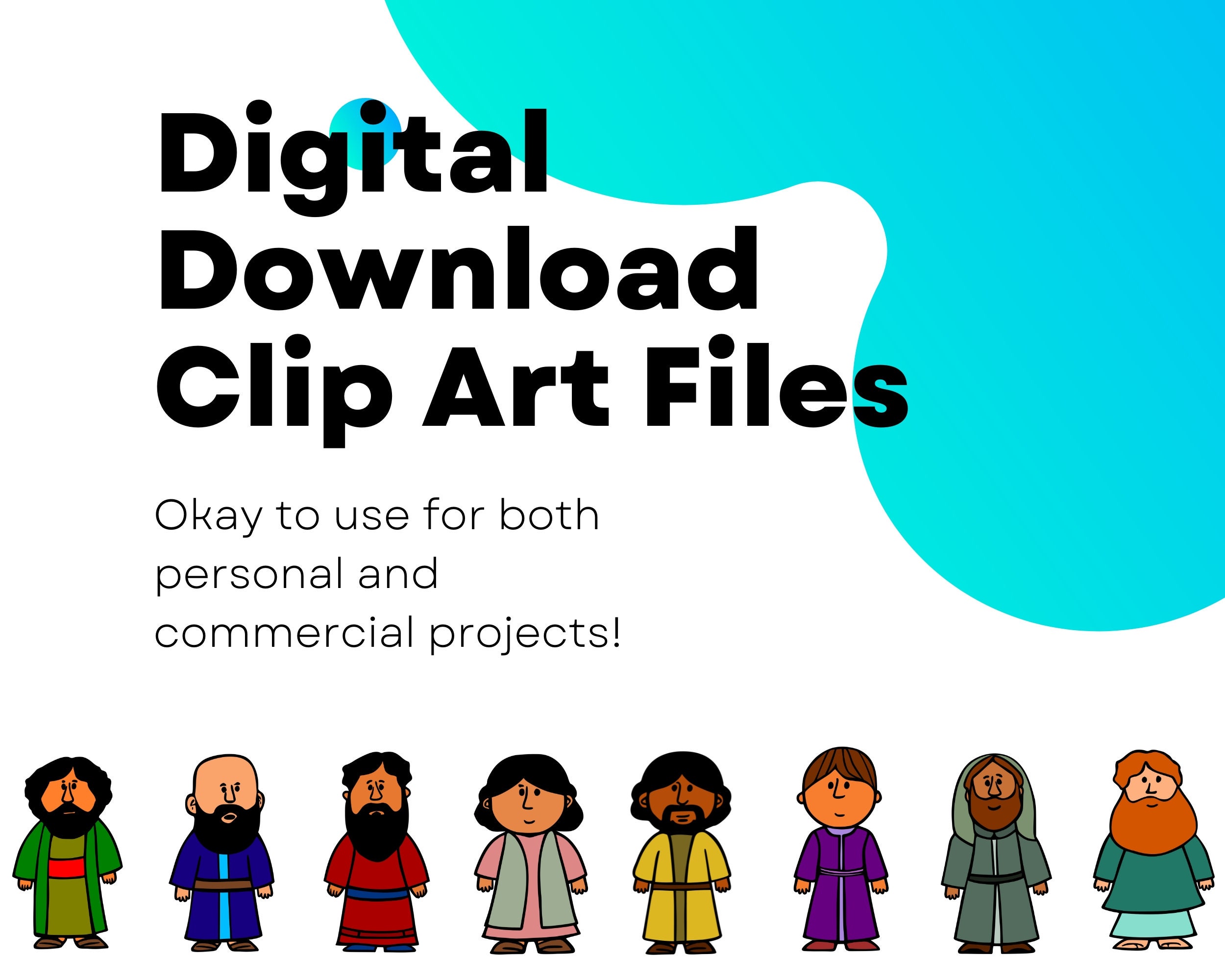 Bible Story Characters PNG Clip Art Pack for Sunday School and VBS ...