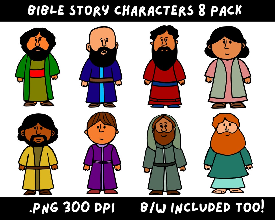 Bible Story Characters PNG Clip Art Pack for Sunday School and VBS ...