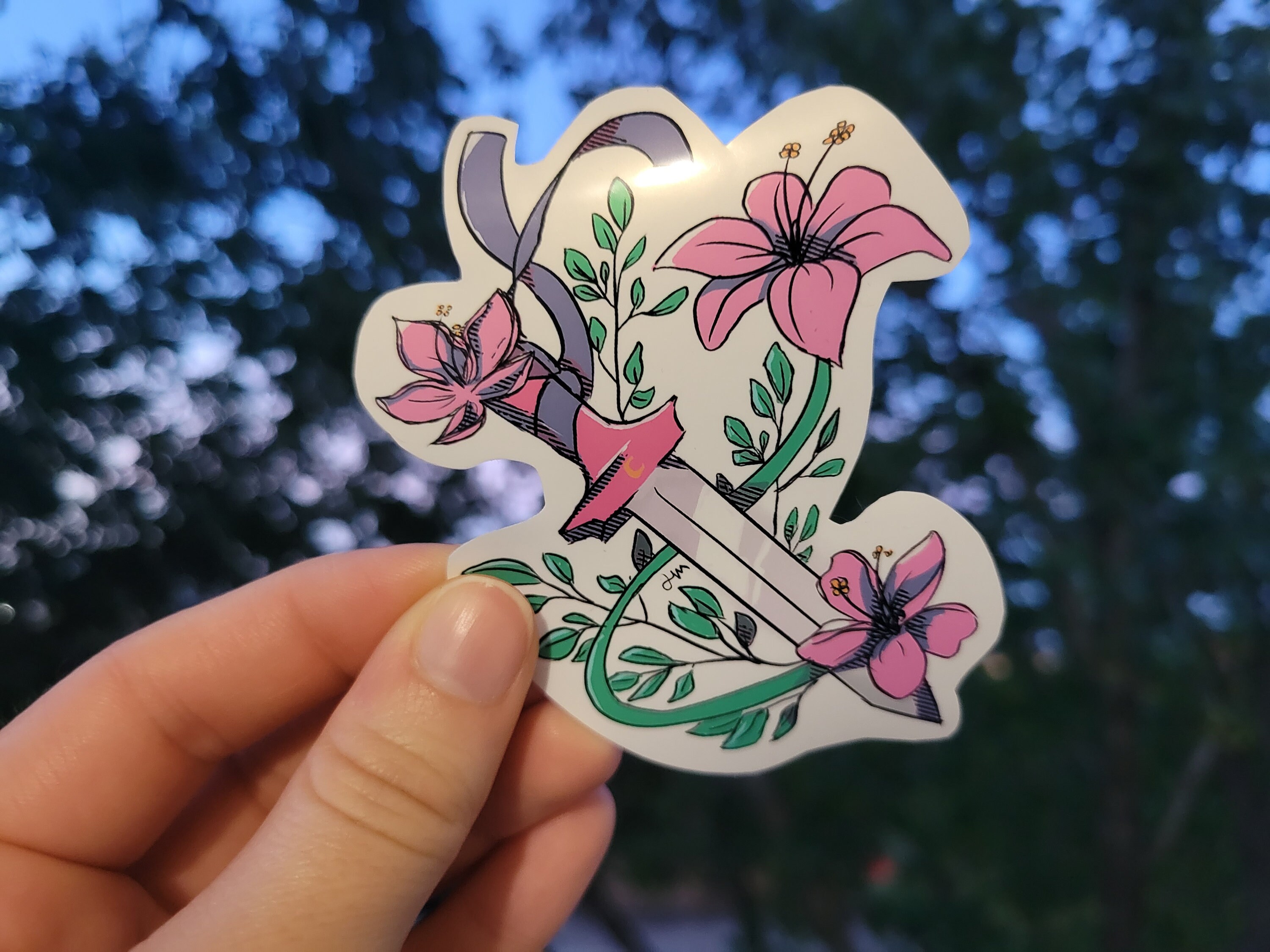 Sword Stickers Cute Swords Vinyl Stickers Flower Stickers - Etsy