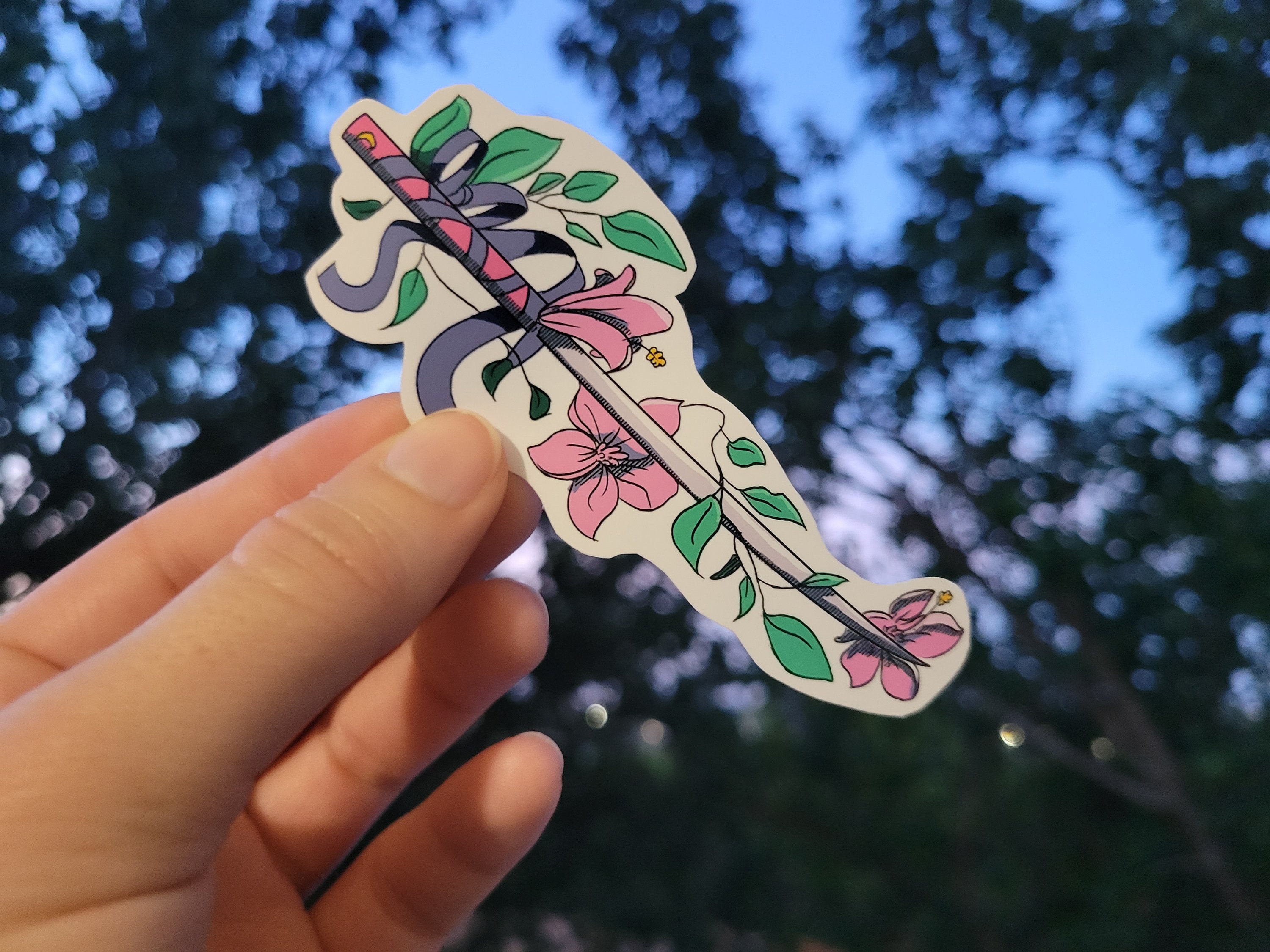 Sword Stickers Cute Swords Vinyl Stickers Flower Stickers - Etsy