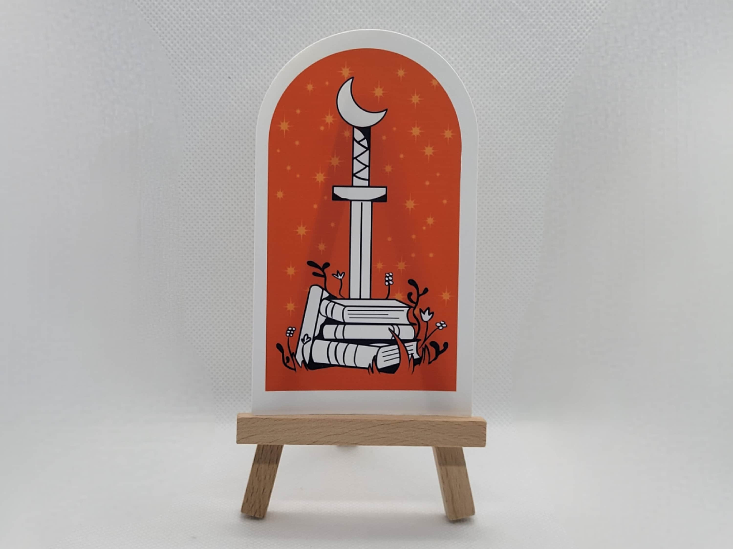 Sword and Book Sticker Book Vinyl Sticker Large Vinyl Sticker - Etsy