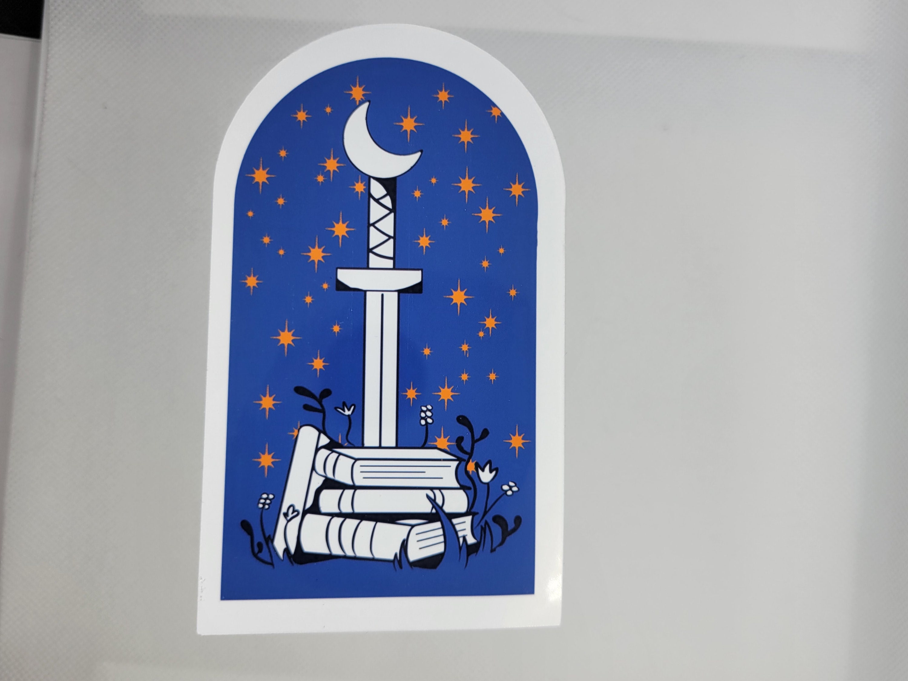 Sword and Book Sticker Book Vinyl Sticker Large Vinyl Sticker - Etsy