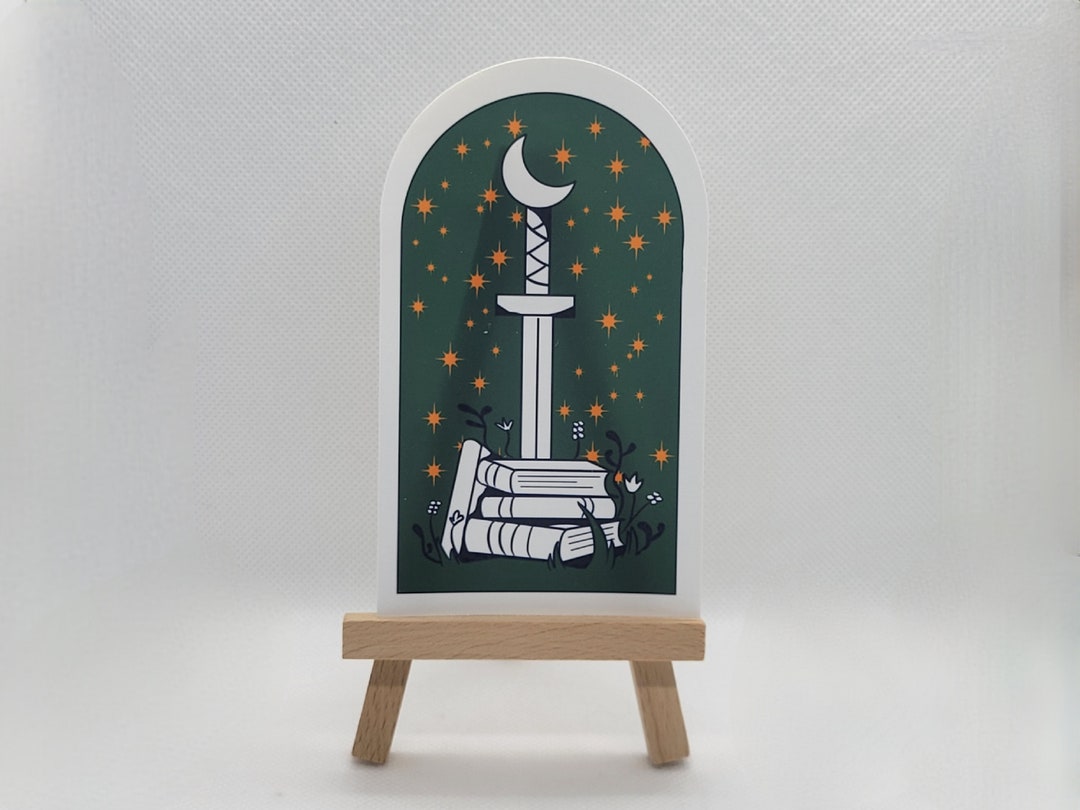 Sword and Book Sticker Book Vinyl Sticker Large Vinyl Sticker - Etsy