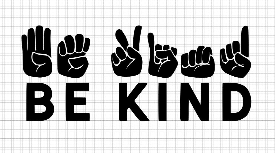 Be Kind Hand Sign Car Decal SVG Car Window Svg Glass SVG - Etsy