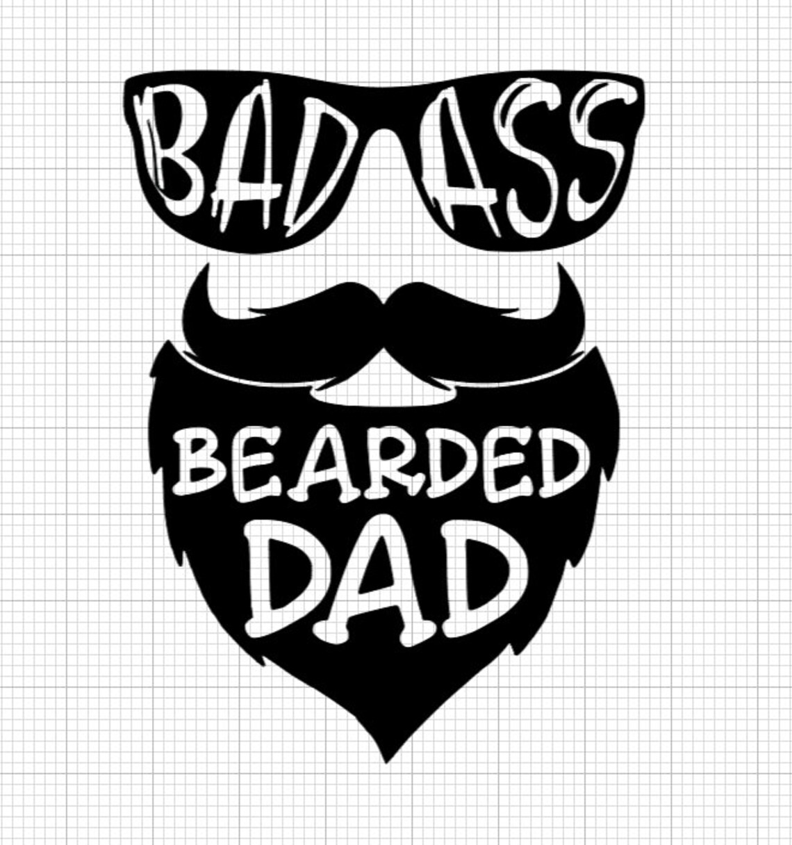Badass Dad Svg Beard Svg Dad Svg Cool Dad Svg Father's - Etsy