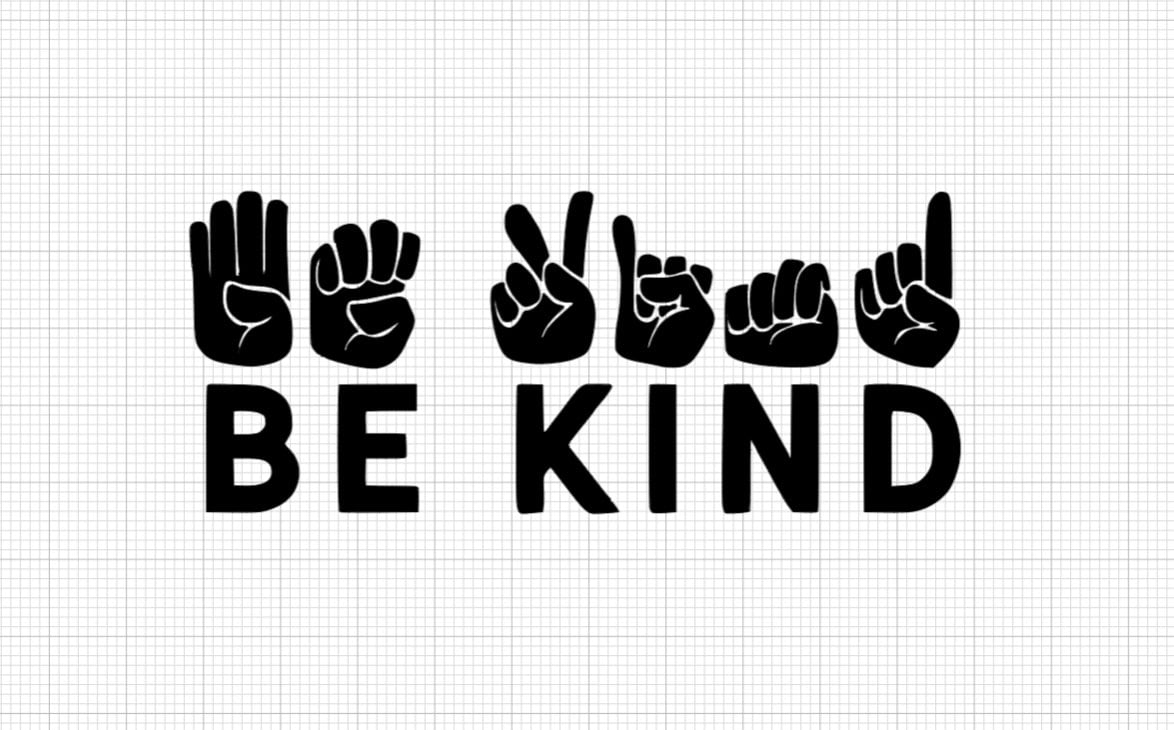 Be Kind Hand Sign Car Decal SVG Car Window Svg Glass SVG - Etsy