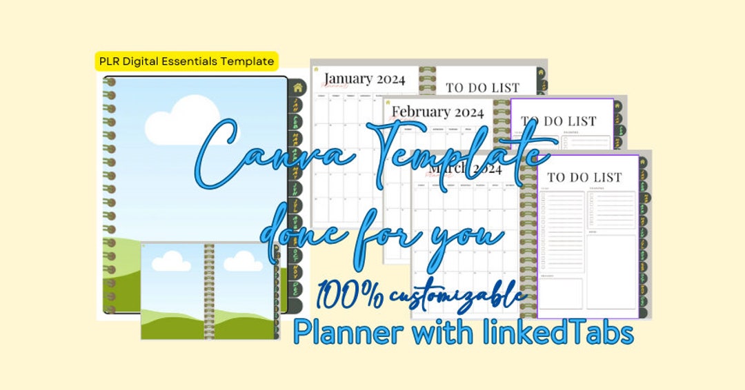 PLR Planner Template | Digital A4 Landscape Size | Canva Editable ...