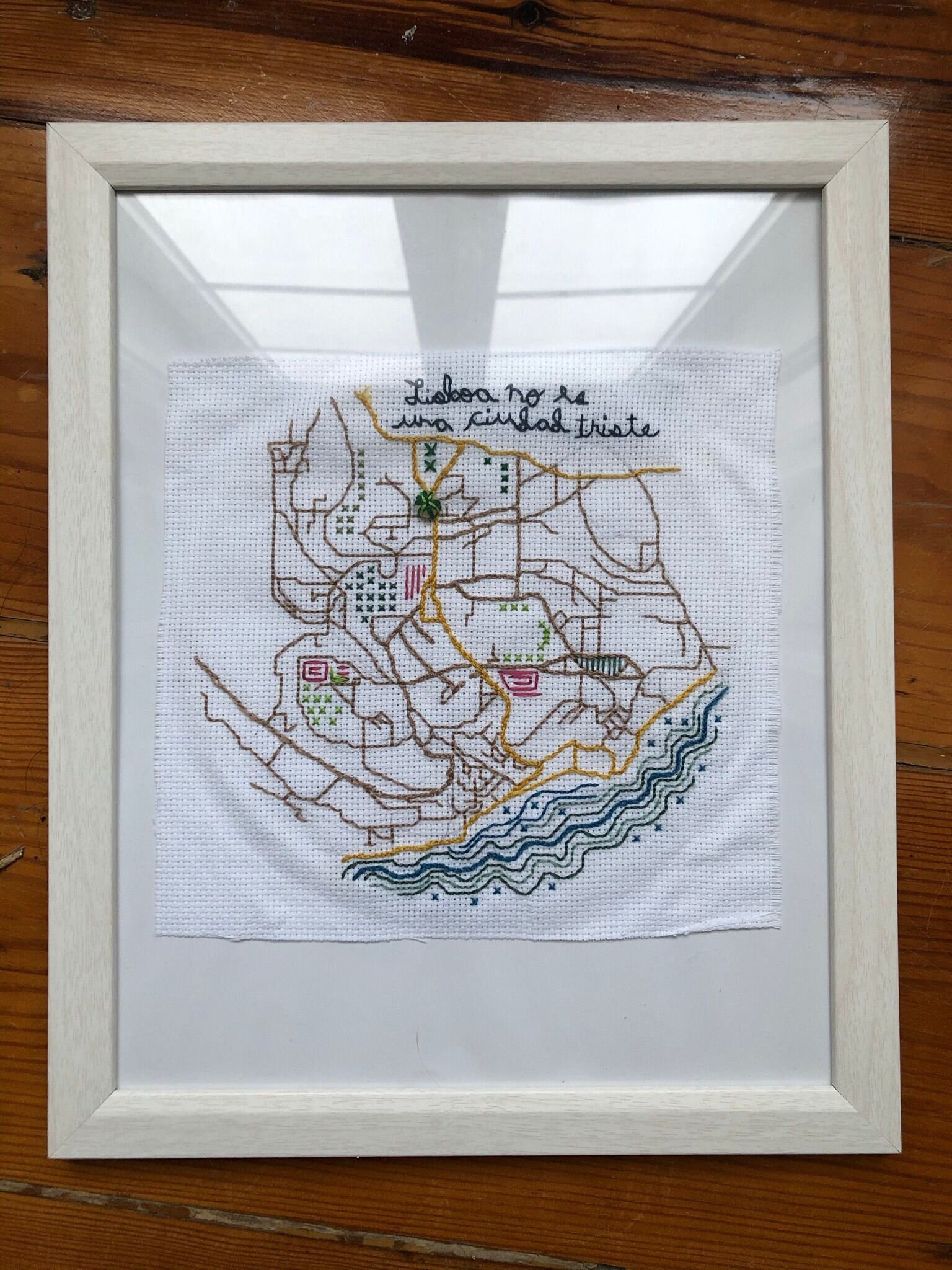 Hand-embroidered City Map - Etsy