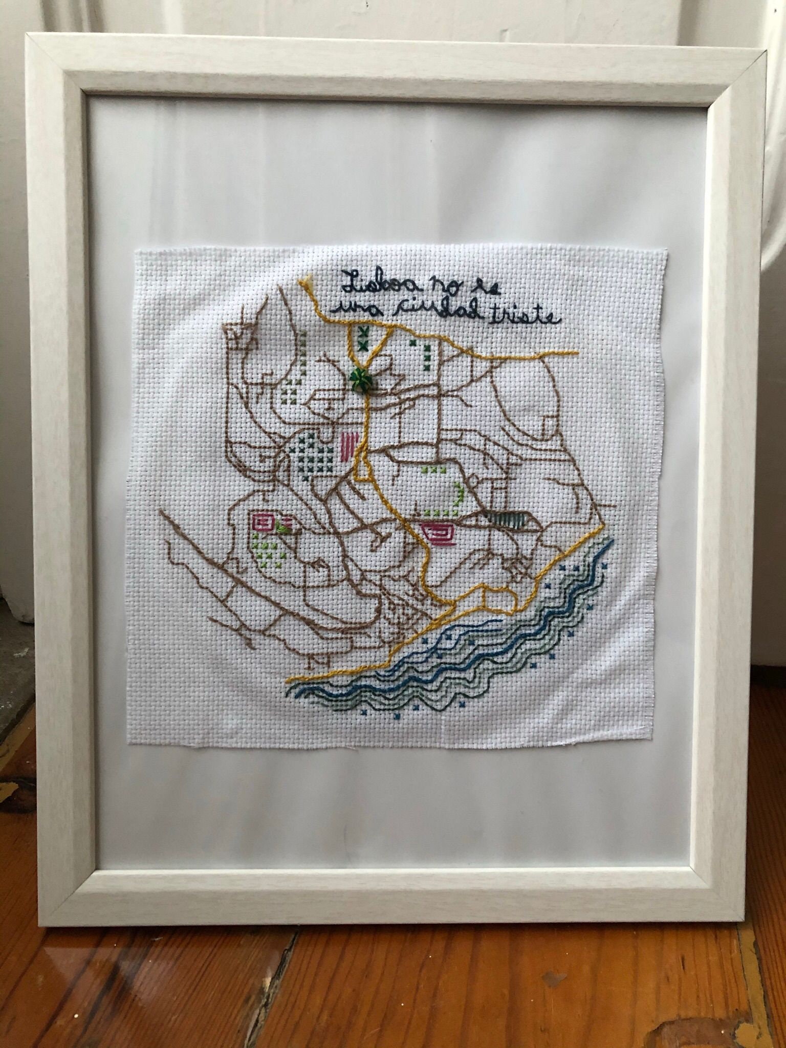 Hand-embroidered City Map - Etsy