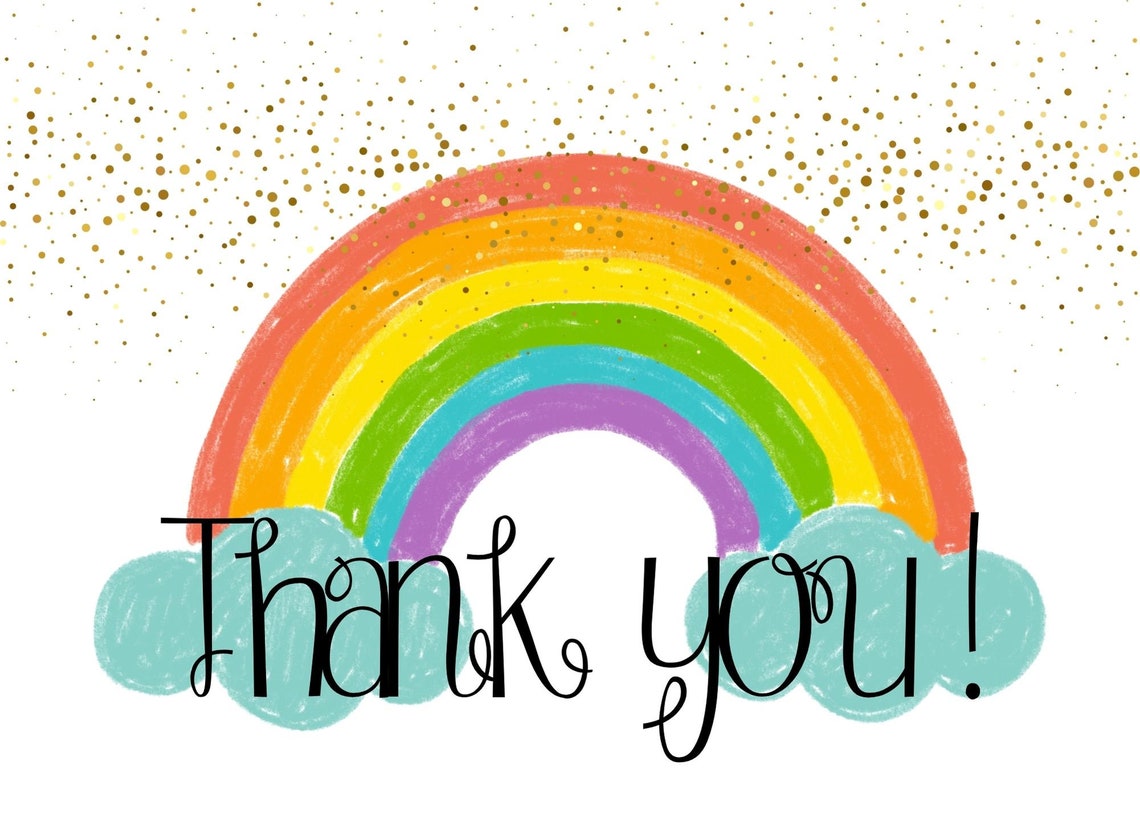 Baby Shower Rainbow Thank You Card - Etsy