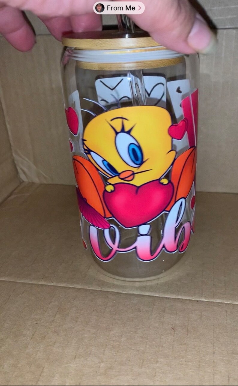 Love Vibes Tweety With Hearts . Printable Vinyl Libby Glass. - Etsy