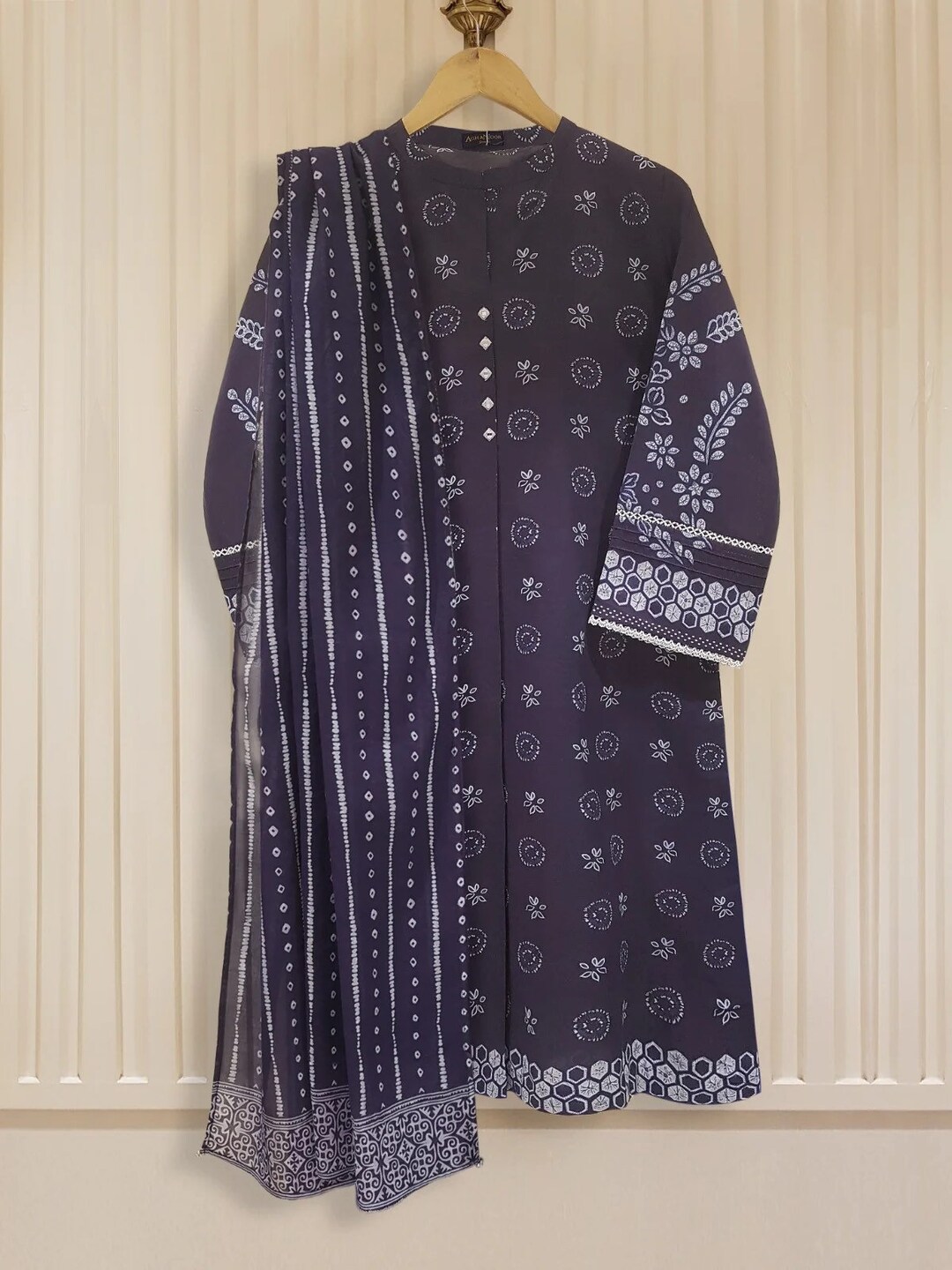 Original Agha Noor Two Piece Premium Pima Cambric Cotton Shirt With ...
