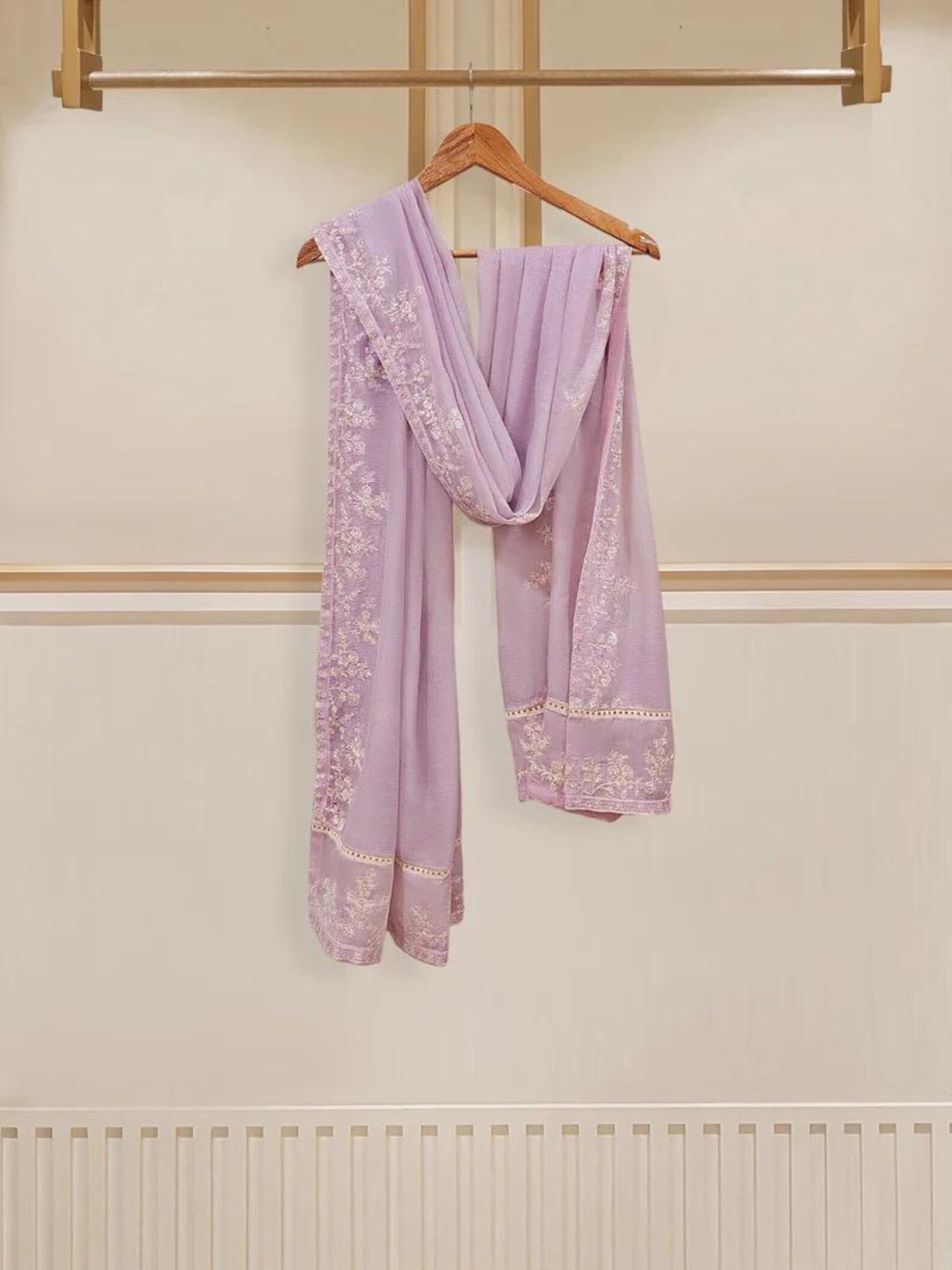 3 Piece Agha Noor Lilac Color Embroidered Cotton Net Shirt With Cotton ...