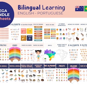 MEGA BUNDLE: Portuguese - English Bilingual Homeschooling Posters and ...